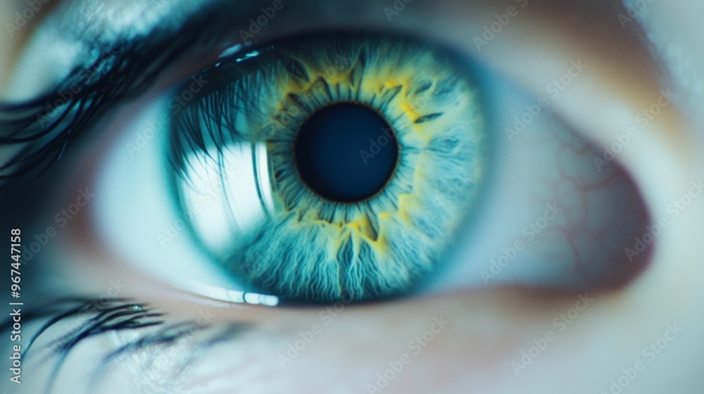 Eye of Life A close-up image of a human eye showcasing vibrant blue ...