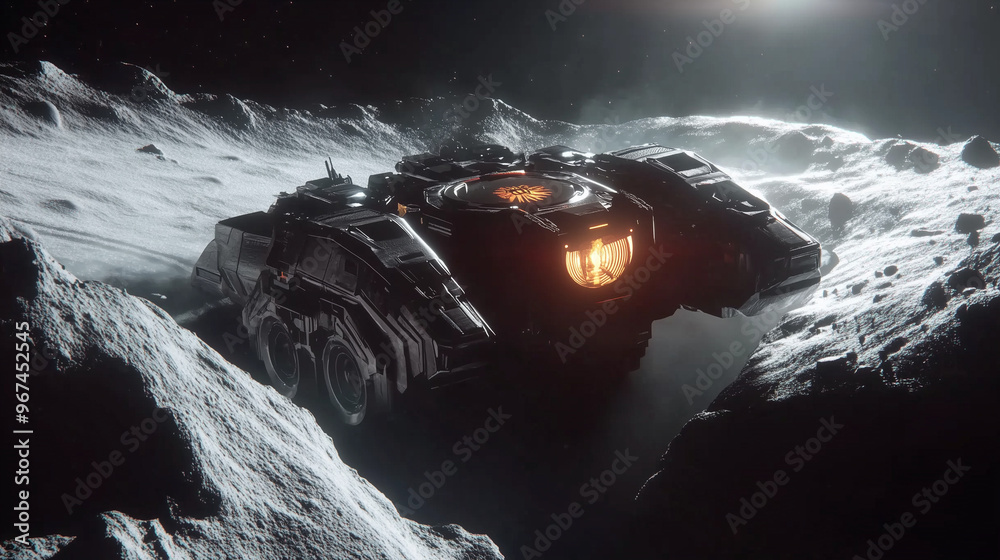 Futuristic AI-Enhanced Spacecraft Conducting Planetary Mining ...