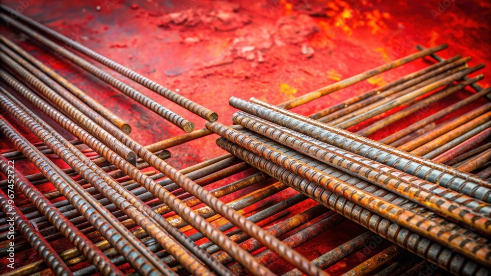 Iron bundle and rebar for reinforcing concrete with a textured metal ...