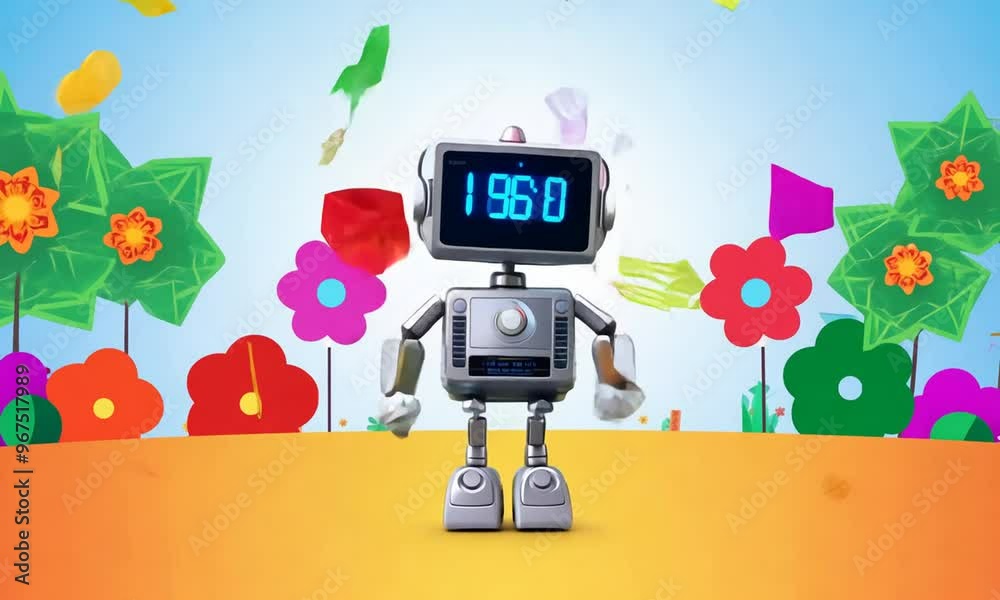 A playful animation of a robot learning to dance and interact with its ...