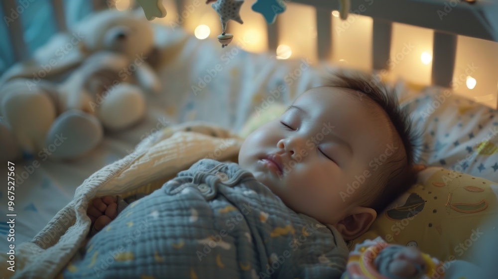 A sweet baby boy a blend of Asian and German heritage peacefully ...