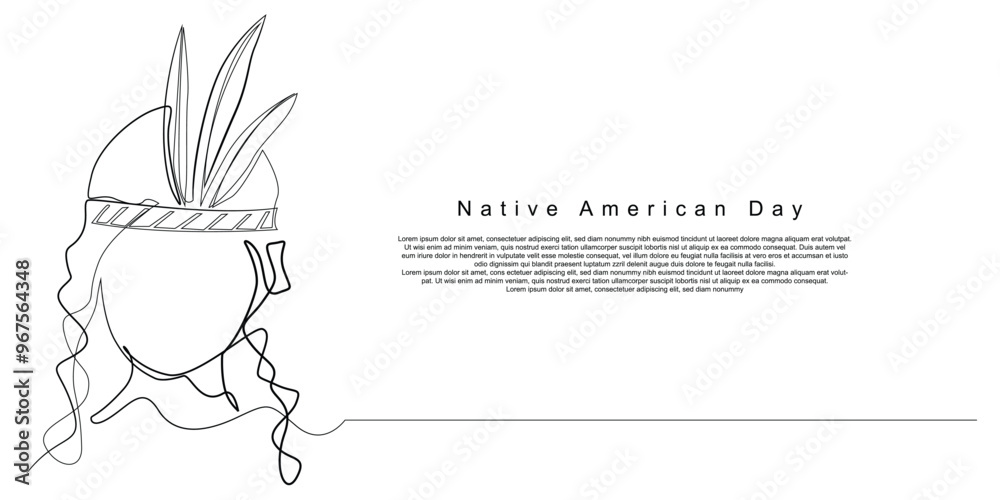 continuous line of native americans.native american line drawing.native ...