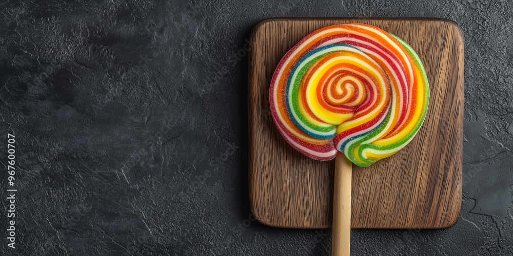 Cross-section of twist candy revealing inner layers on cutting board ...