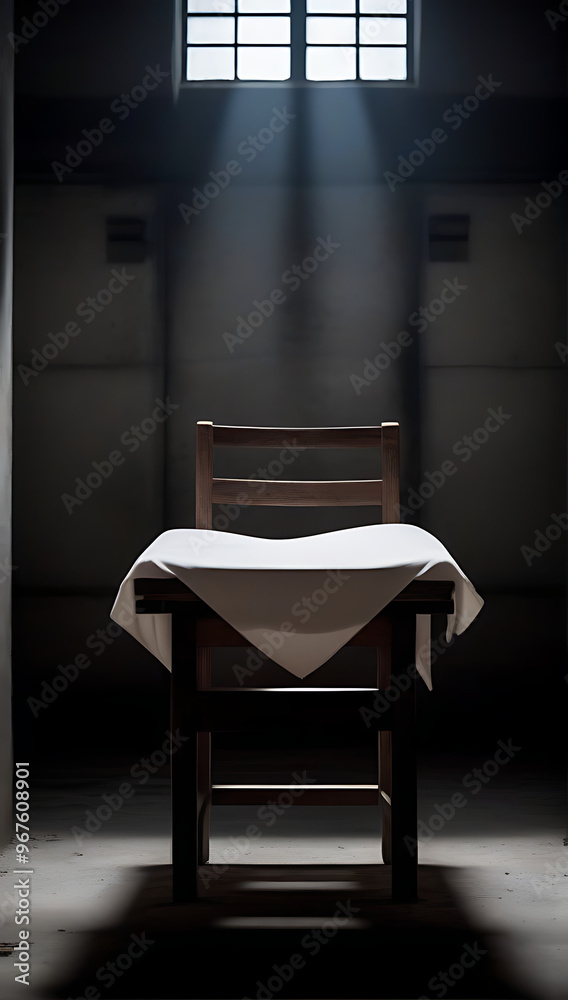 old dark spooky concrete room prison imprisonment torture hostage white ...