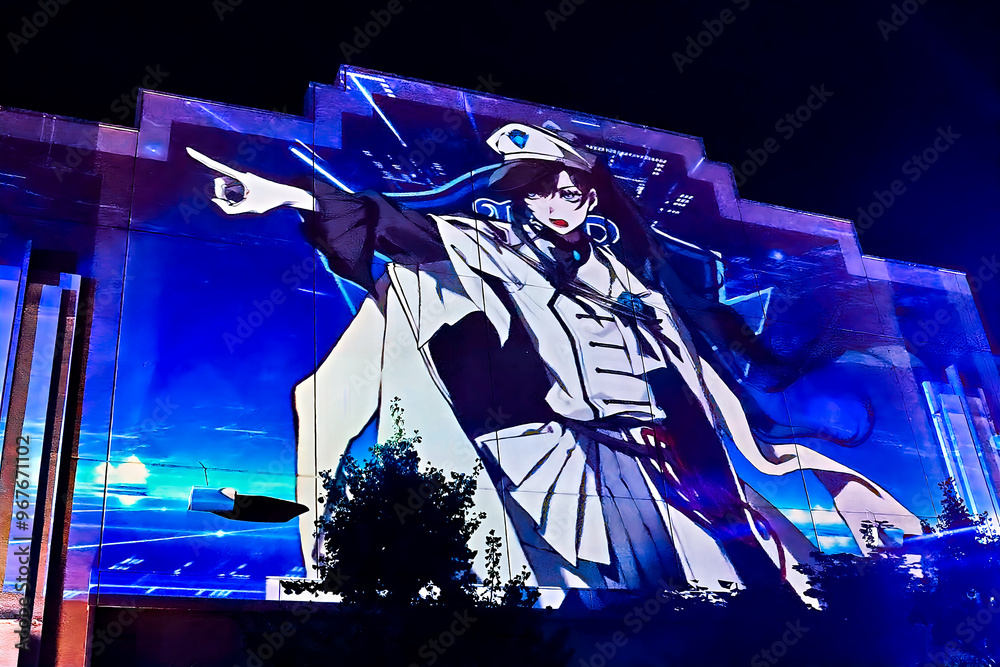 OSAKA,JAPAN - SEP 7,2024 : Captain Ado appearing in the projection ...