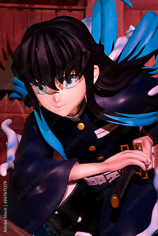 OSAKA,JAPAN - SEP 7,2024 : Photo of Muichiro Tokito statue : Demon ...