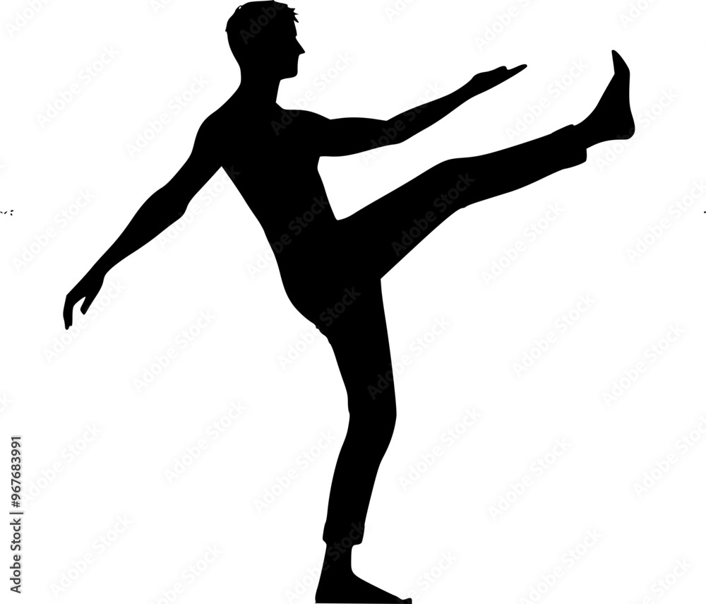 Balancing on One Foot Pose Design Element for Use in Body Movement and ...