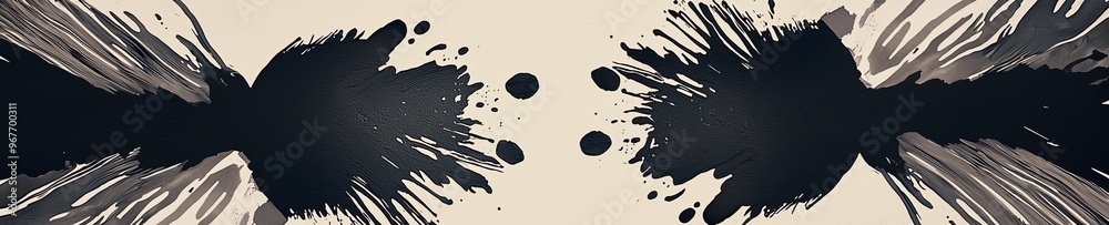 Halftone Rorschach inkblot test. Abstract geometric glitch distress ...