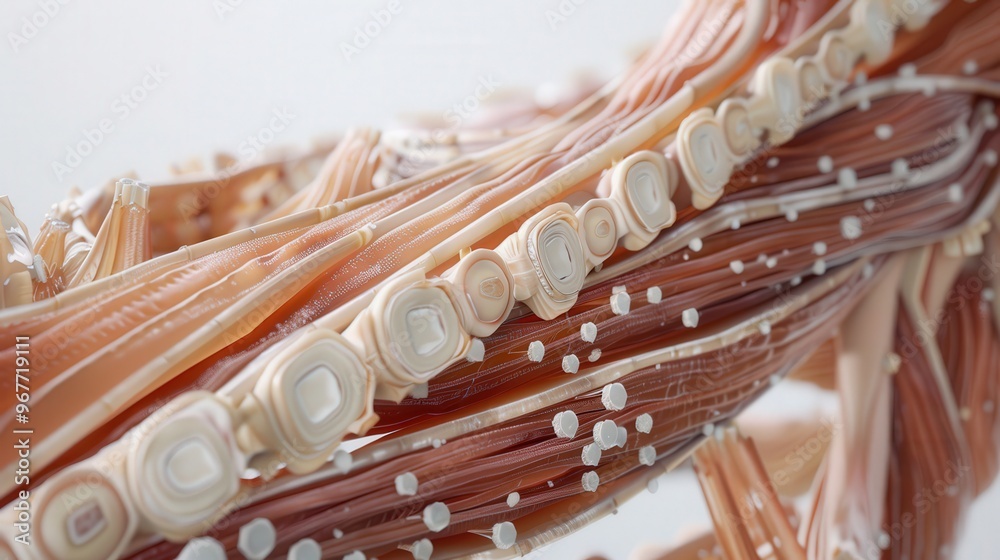 Cross-section of a muscle, showing the arrangement of muscle fibers ...