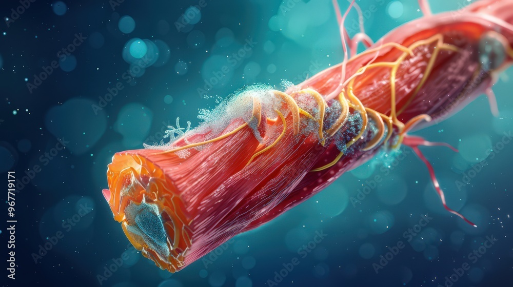 Cross-section of a muscle, showing the myofibrils, sarcomeres, and ...