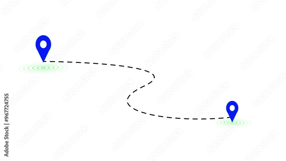 Location map pin pointer on GPS Map tracker animation. Appearing ...