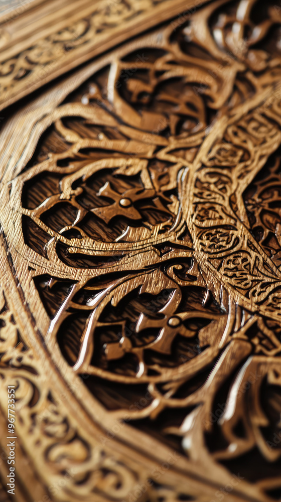 Intricate designs adorn surface of beautifully crafted Quran ...