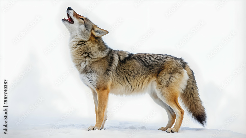 Coyote wolf howling artwork isolated on white background , coyote, wolf ...