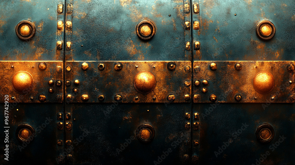 gritty, grunge-style steel texture with rust patterns and soft blur ...