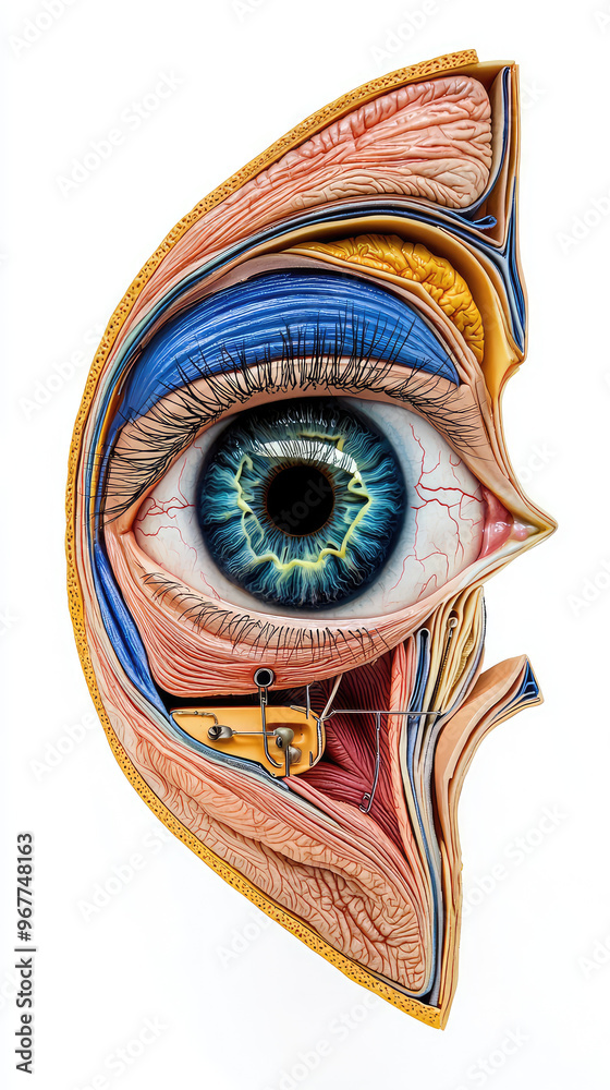 detailed anatomy of human eye is beautifully illustrated, showcasing ...