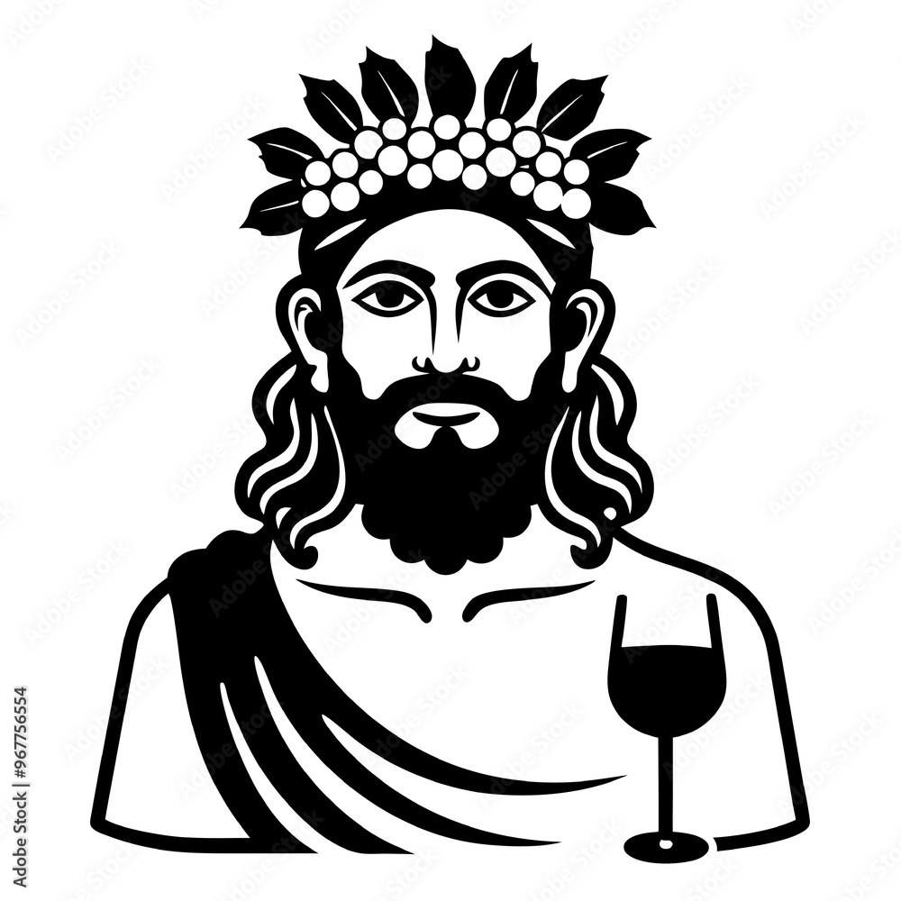Vetor de Dionysus: God of Wine and Festivities, a powerful symbol of ...