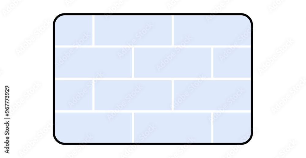 Brick wall pattern of light blue and white rectangular bricks in neat ...