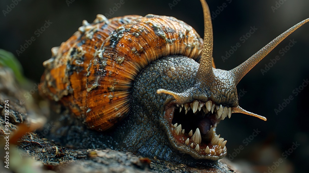 high detailed photo of a monster gross ugly mutated large razor sharp ...