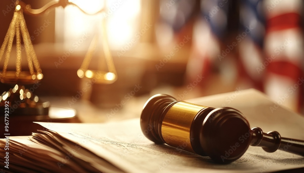 Closeup of constitutional ordinance documents in a courtroom ...