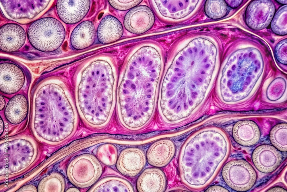 Microscopic view of stratified squamous epithelium, showing multiple ...