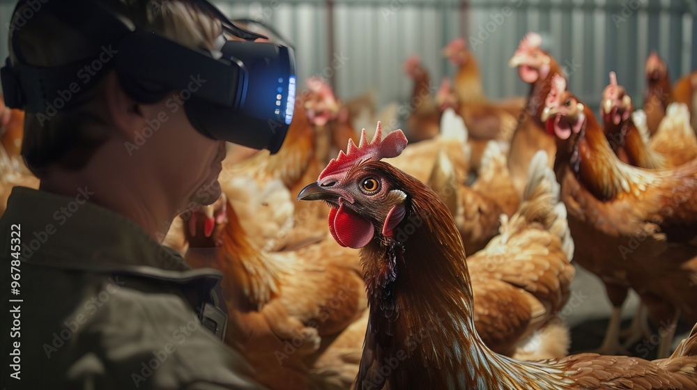 On a cuttingedge farm, holographic and real chickens interact, with ...