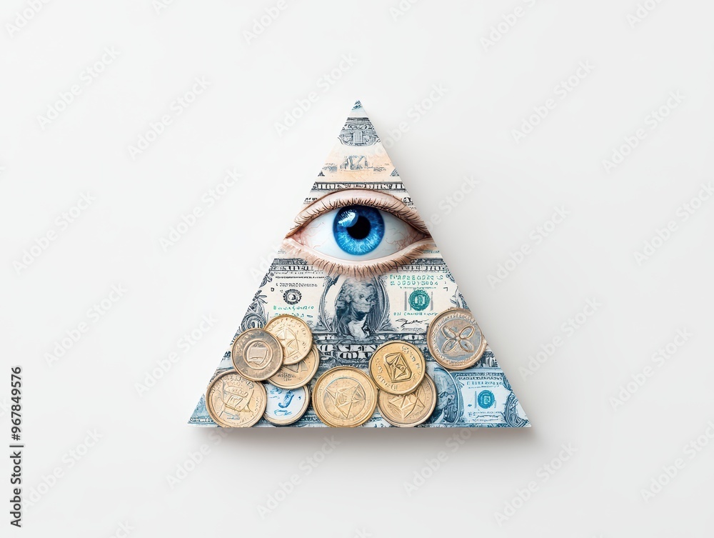 Symbolic representation of wealth and insight, featuring currency and ...