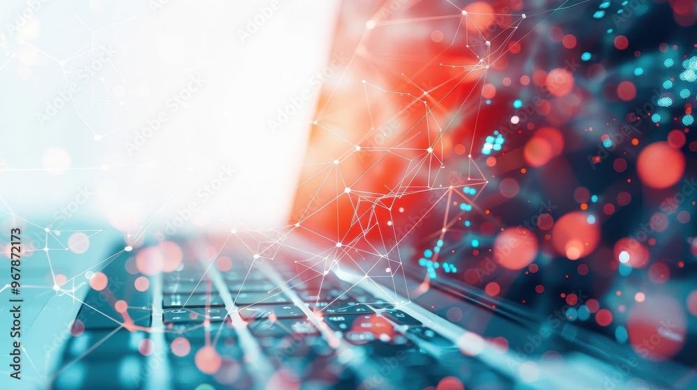 Abstract representation of technology and communication with a focused ...