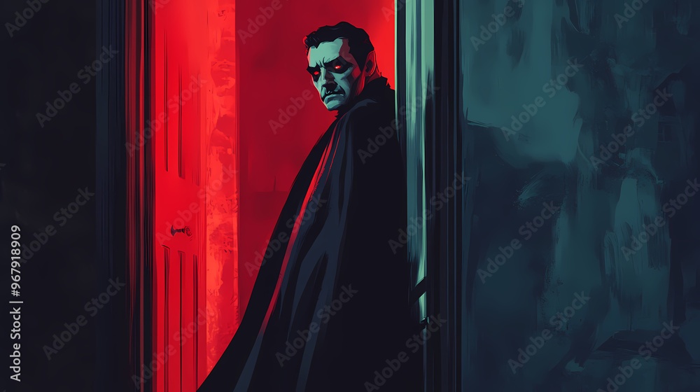 Ai generated image of a scary vampire entering the bedroom of one of ...