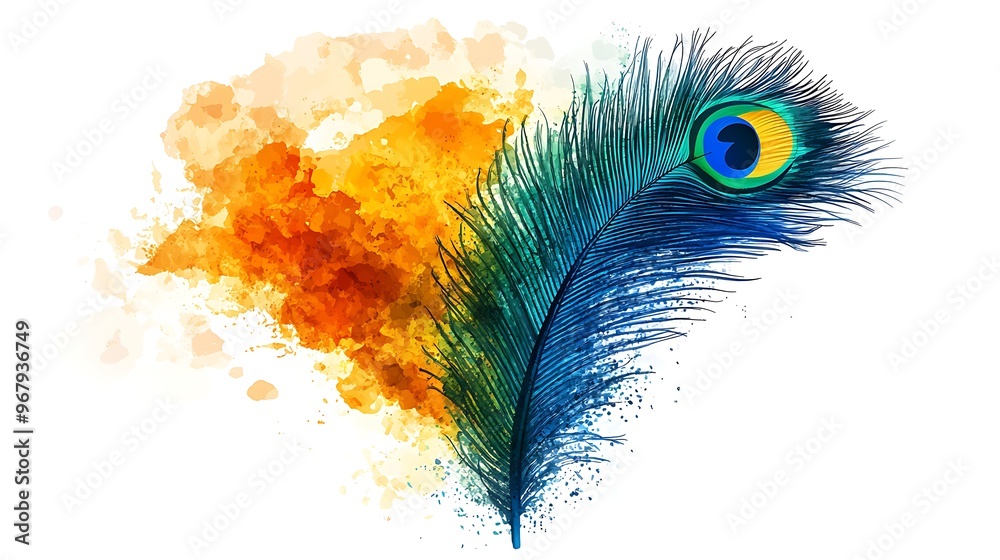 Ornate Vector Map of India with Peacock Feather - High Resolution 2D ...
