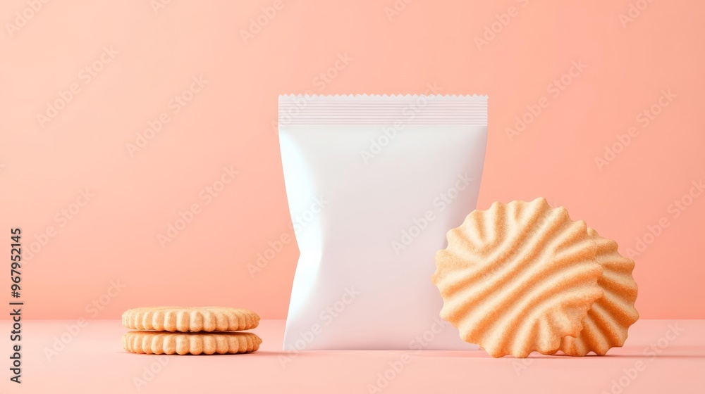 Blank snack wrapper mockup with sharp edges, high resolution, perfect ...