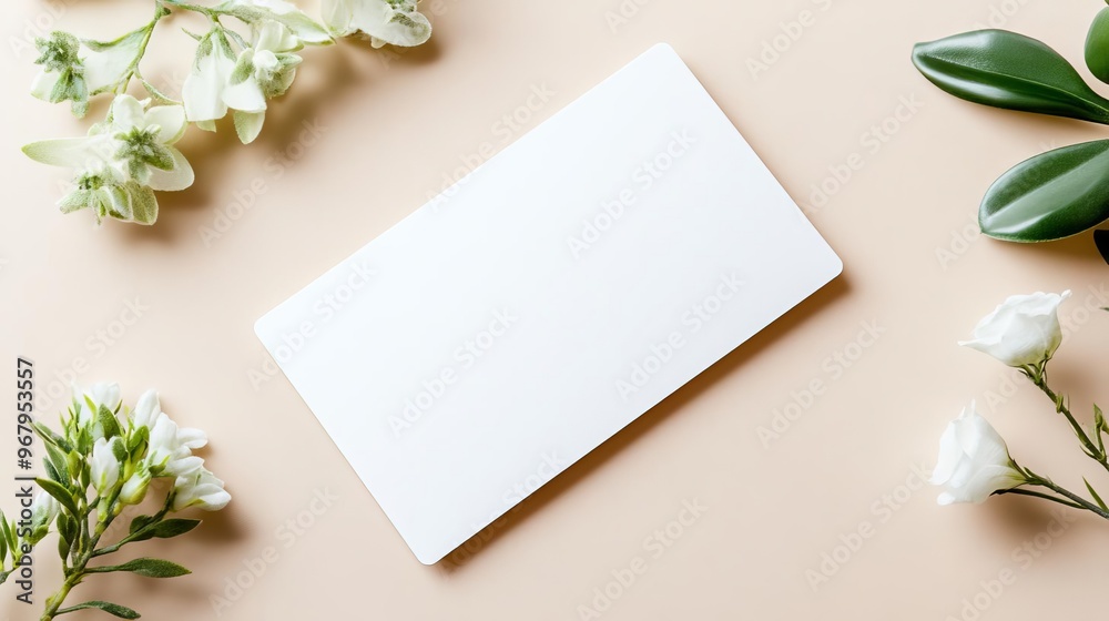 Blank ID Card mock-up, minimalistic design, isolated on a neutral ...