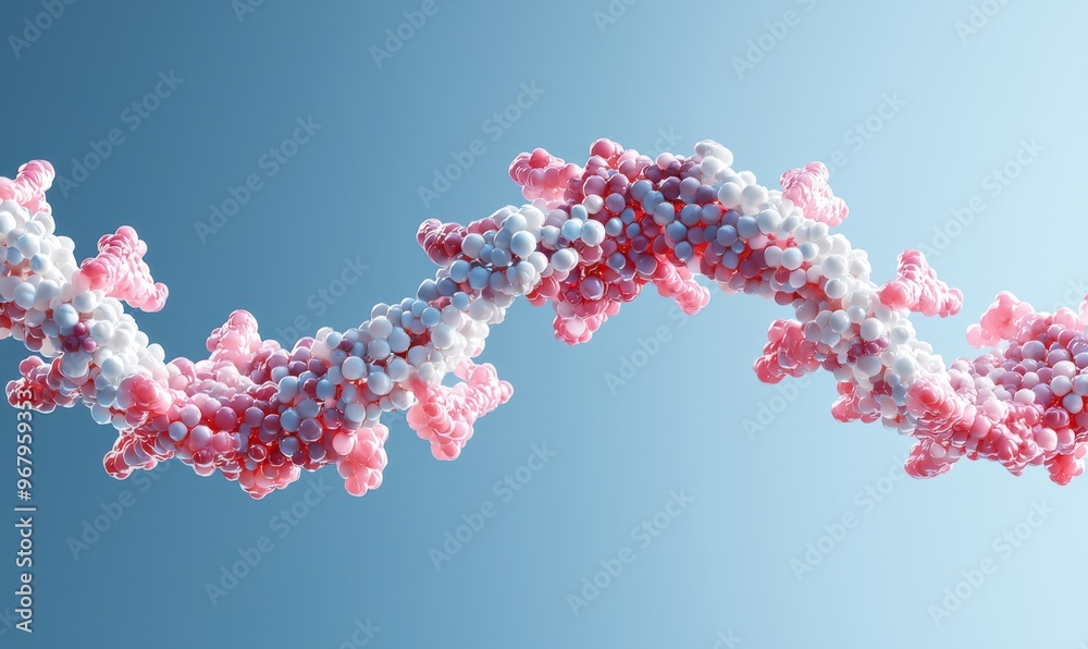 Colorful molecular structure representing DNA and RNA concepts in a ...