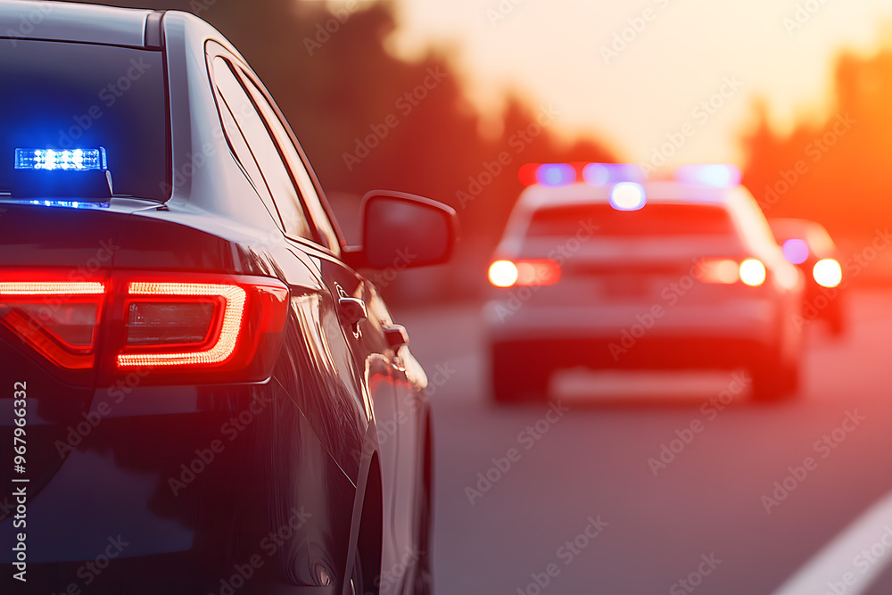Police Patrol Cars Conducting a Routine Traffic Stop | Law Enforcement ...