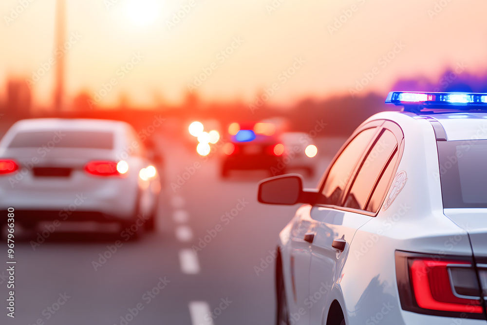 Police Patrol Cars Conducting a Routine Traffic Stop | Law Enforcement ...