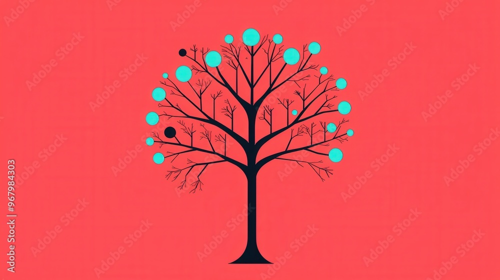 An abstract tree with branches reaching in different directions, each ...