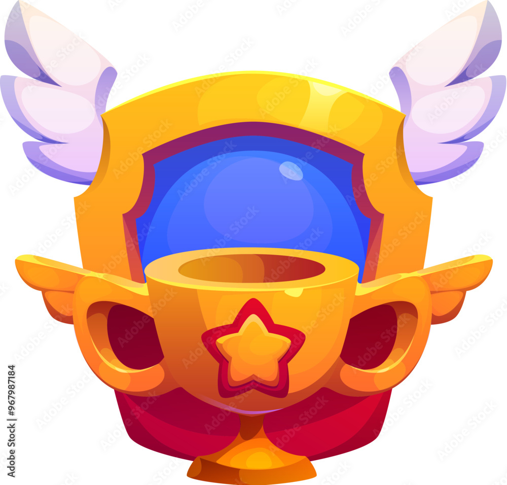 Motor and car racing rank award badge. Cartoon vector trophy featuring ...