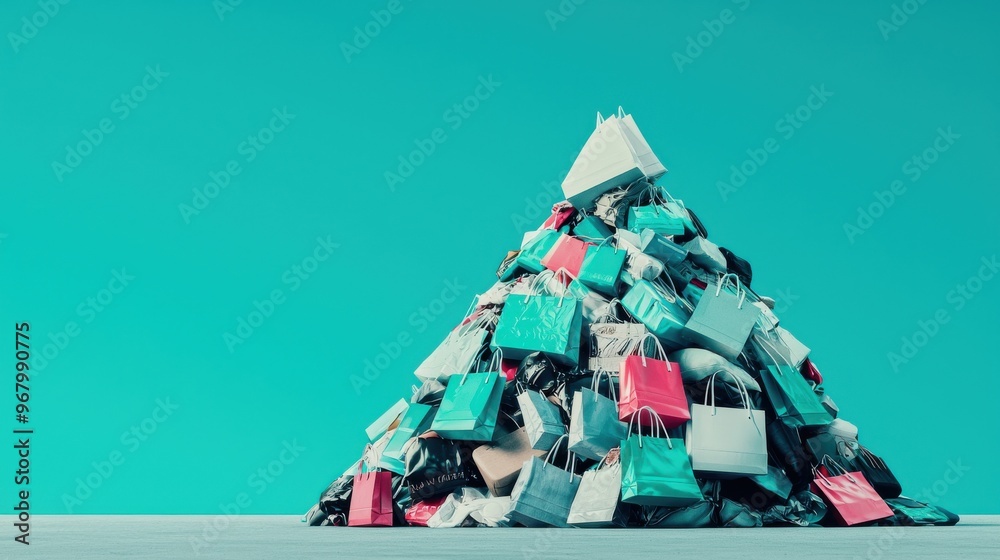 Collapsing Shopping Pyramid: A pyramid of shopping bags and consumer ...