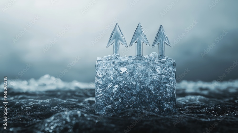 Frozen Financial Growth: A series of upward-pointing arrows ...