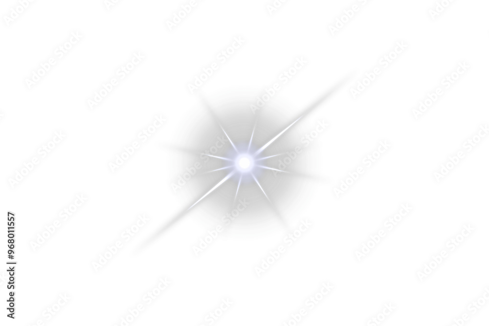 White light effect shine glow on transparent background. Rays of light ...