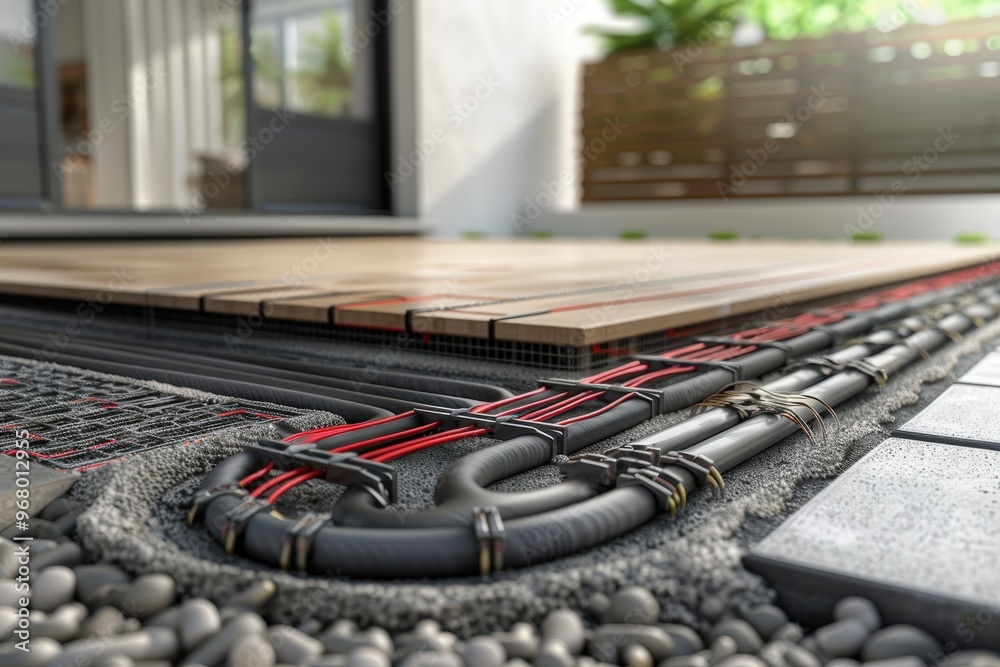 Residential Underfloor Heating Installation Highlighting Insulation ...