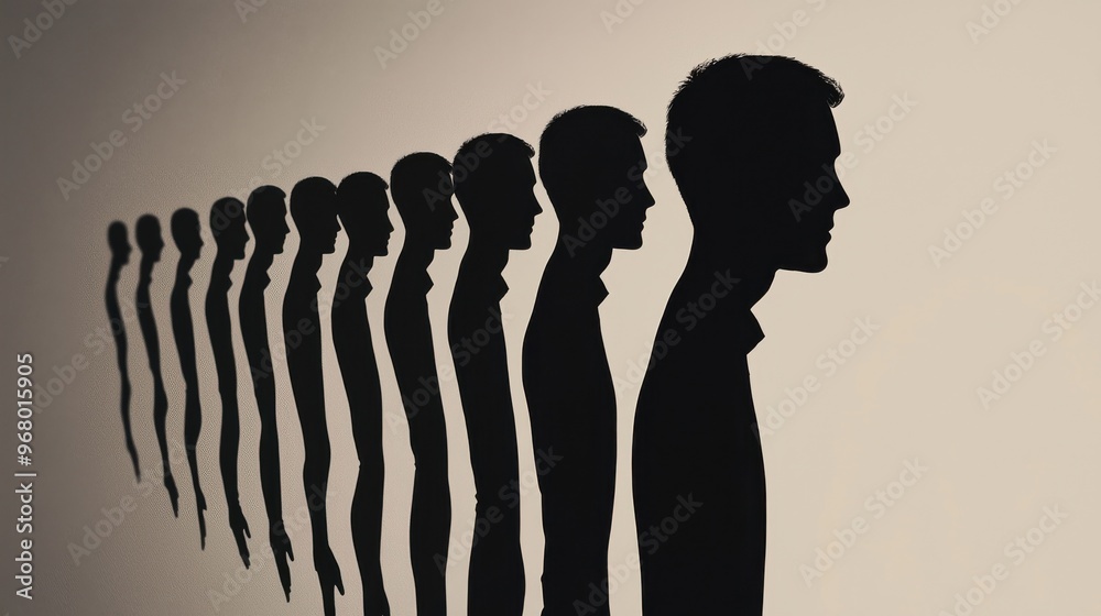 Shaping Shadows: A figure with multiple shadows behind it, each shadow ...