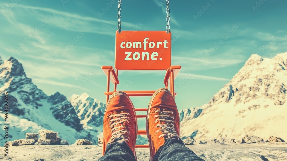 Tied to the Comfort Zone: A person looking at a staircase that leads to ...