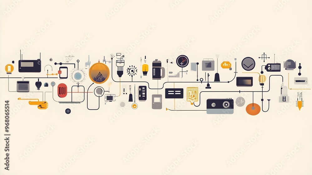 A detailed timeline illustrating the progression of technology from the ...
