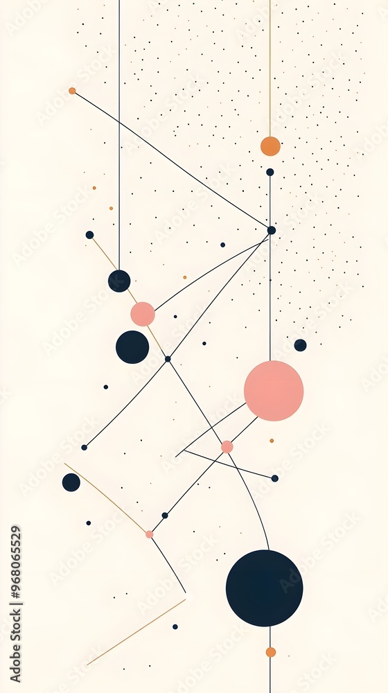A minimalist timeline design featuring a series of dots and lines ...