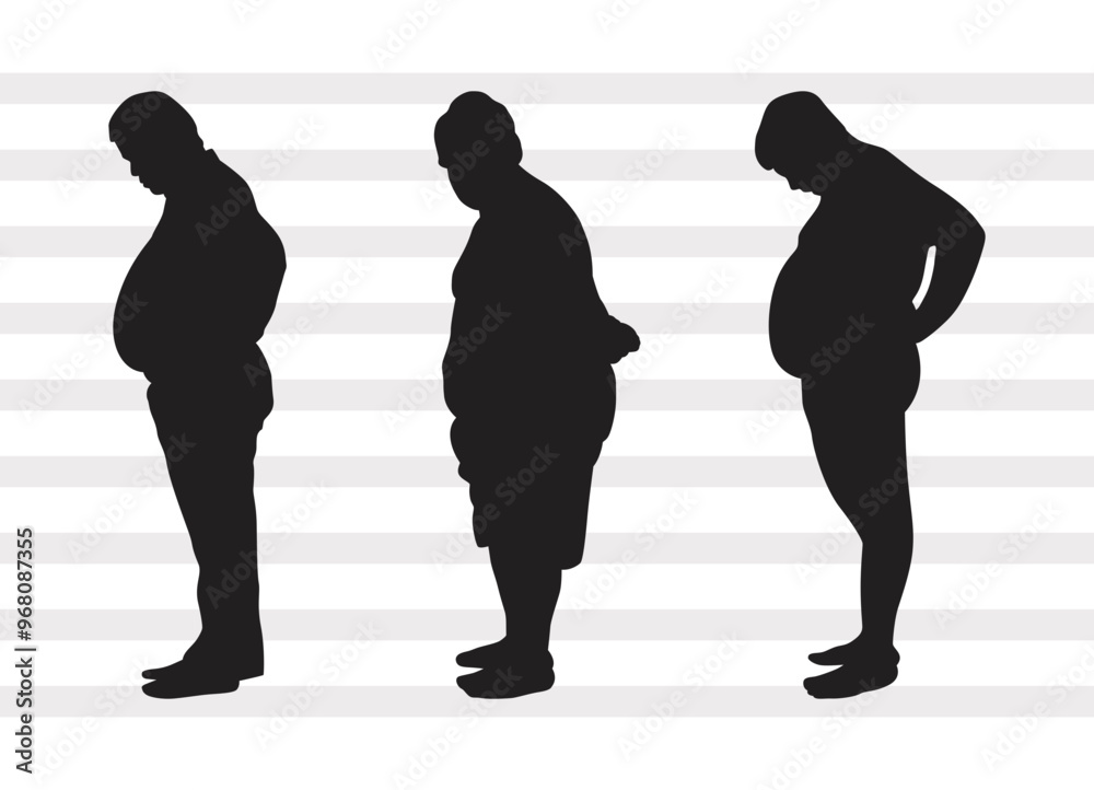 Fat Man SVG, Thick Man Silhouette, Fat Men Figure Svg, Overweight Man ...