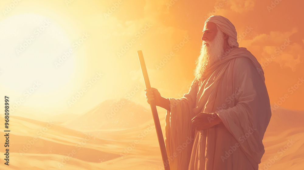 Exodus Story: Illustration of Moses with the Ten Commandments ...