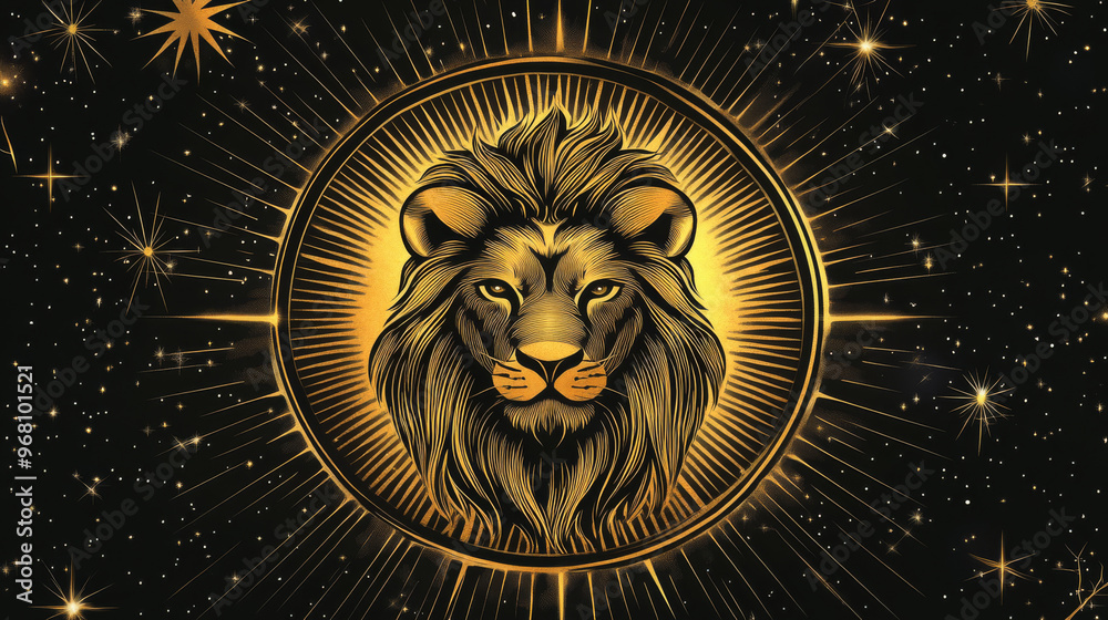 Include symbols associated with Leo, such as the Sun, which rules the ...