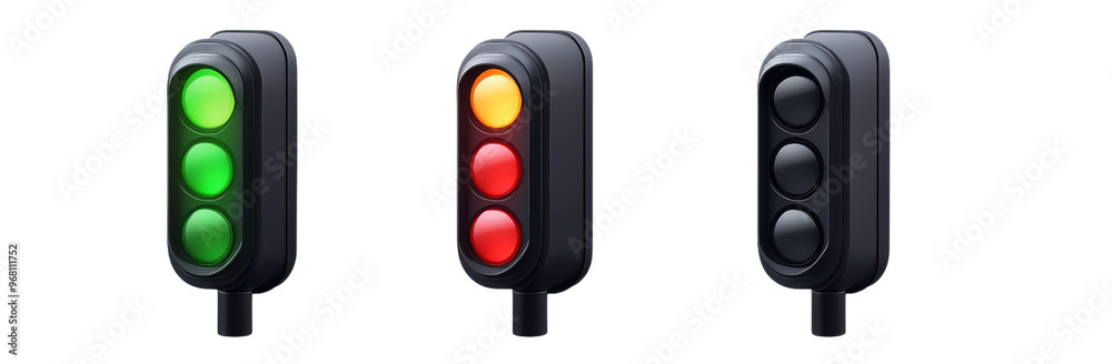 Traffic lights are essential for road safety, featuring green, yellow ...