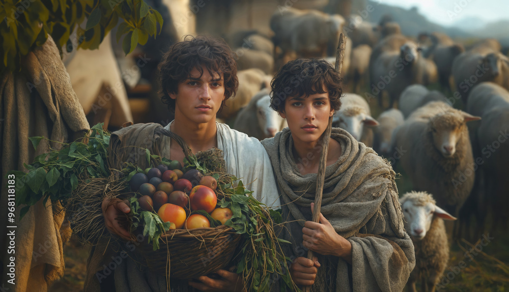 Bible story of Cain and Abel. Old Testament. Stock Photo | Adobe Stock