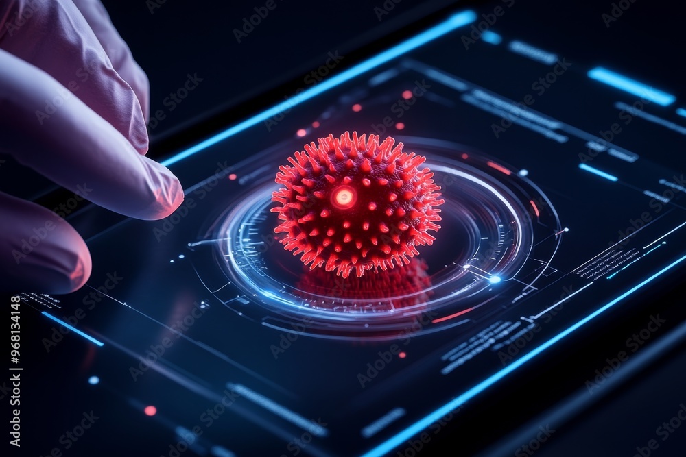 Warts Digital Health and AI Diagnosis depicted in a futuristic ...
